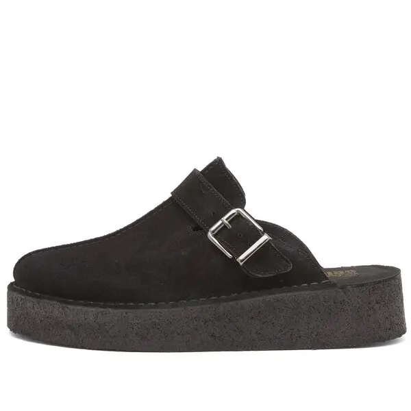 Clarks Trek Wedge Mule Shoes In Black Suede - 70% Off | Editorialist